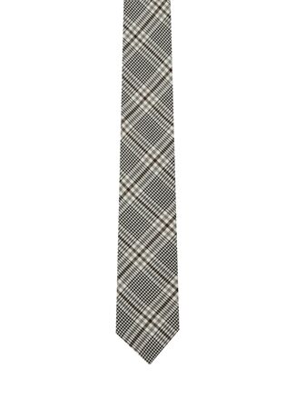 Pal Zileri Erkek Kahverengi Ekose Desenli Yün Kravat EU