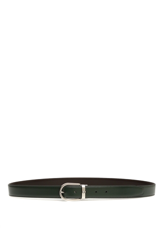 Montblanc Erkek Siyah Deri Kemer Yeşil EU