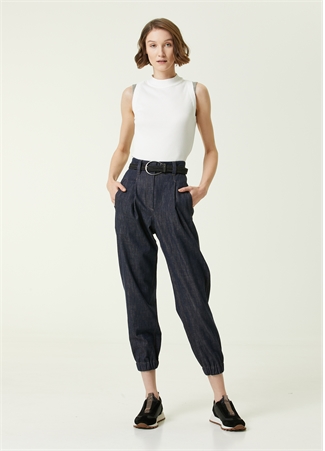 Brunello Cucinelli Kadın Lacivert Pili Detaylı Denim Jogger Pantolon 38 It Brunello Cucinelli Kadın Lacivert Pili Detaylı Denim Jogger Pantolon 38 It