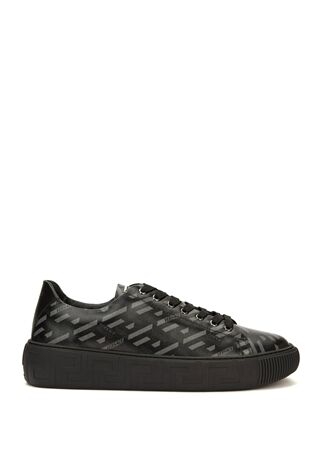 Versace Erkek Siyah Geometrik Desenli Sneaker Gri 44 EU