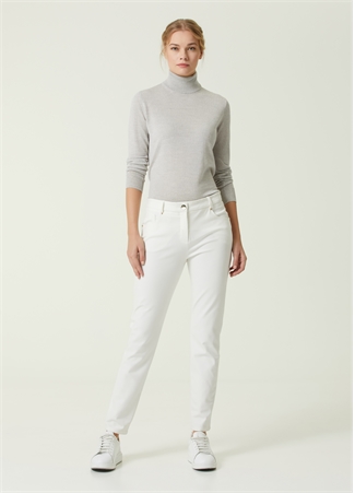 Beymen Collection Kadın Beyaz Normal Bel Dar Paça Pantolon 34
