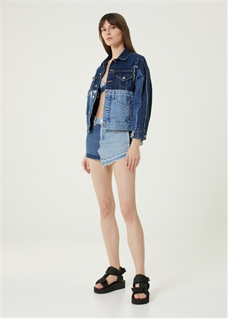 Red Valentino Kadın Patchwork Detaylı Jean Şort Mavi 42 IT Red Valentino Kadın Patchwork Detaylı Jean Şort Mavi 42 IT