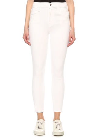 J Brand Kadın Skinny Fit Alana Beyaz Yüksek Bel Jean Pantolon 26 US