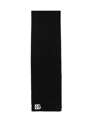 Dolce&Gabbana Kadın Siyah Logo Nakışlı Kaşmir Atkı EU