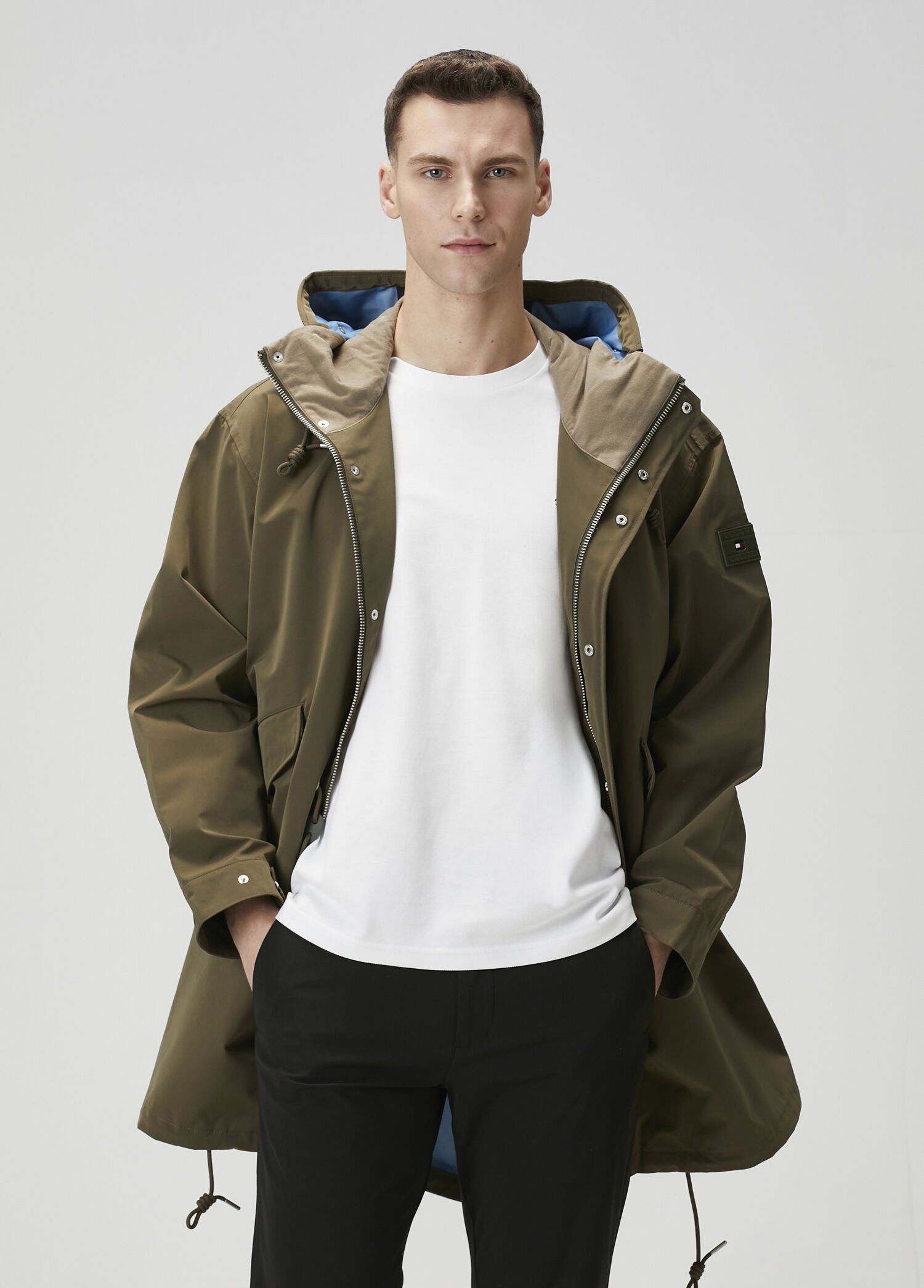 Tommy Hilfiger - Wet Weather Haki Kapüşonlu Parka - Haki