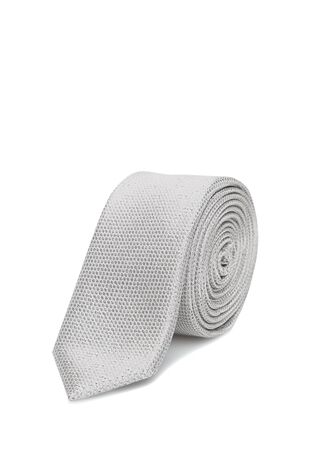 Palzileri Lab Erkek Krem Mikro Dokulu Kravat Gri EU