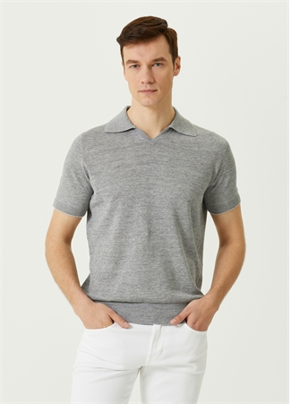 Brunello Cucinelli Erkek Polo Yaka Gri 50 It Brunello Cucinelli Erkek Polo Yaka Gri 50 It