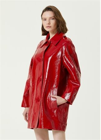 Michael Kors Kadın Kırmızı Deri Ceket S EU