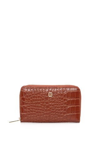 Beymen Kadın Taba Krokodil Dokulu Deri Cüzdan Turuncu EU