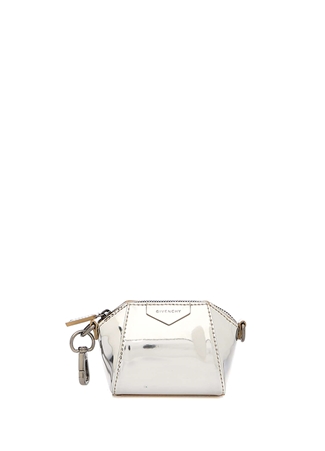 Givenchy Kadın Silver Logo Detaylı Deri Omuz Çantası Gri EU