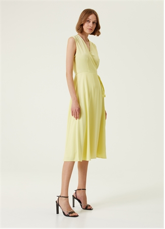 Academia Kadın Sarı V Yaka Kolsuz Midi Anvelop Elbise 34 Academia Kadın Sarı V Yaka Kolsuz Midi Anvelop Elbise 34