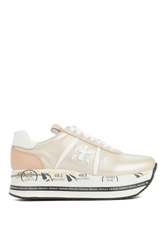 Premiata Kadın Pembe Kalın Tabanlı Logolu Deri Sneaker 40 EU Premiata Kadın Pembe Kalın Tabanlı Logolu Deri Sneaker 40 EU