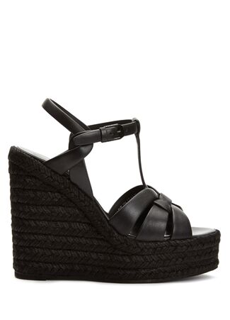 Kadın Siyah Deri Sandalet 37 Eu