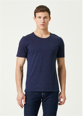 Pal Zileri Erkek Lacivert Geometrik Desenli T-shirt L EU Pal Zileri Erkek Lacivert Geometrik Desenli T-shirt L EU