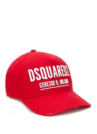 Dsquared2 Erkek Kırmızı Logo Detaylı Şapka EU