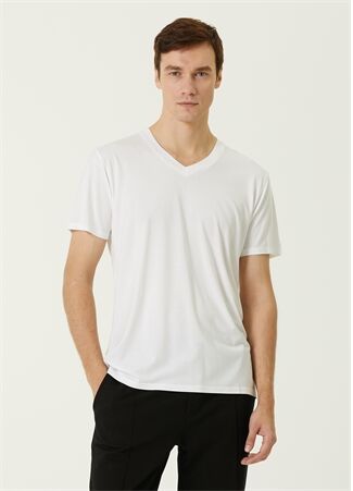 Cdlp Erkek Beyaz V Yaka T-shirt S EU