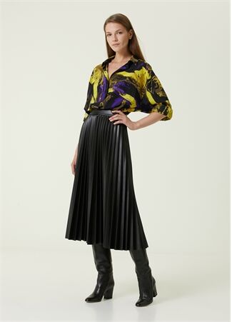 Beymen Club Kadın Fırça Desenli İpek Gömlek Siyah XS Beymen Club Kadın Fırça Desenli İpek Gömlek Siyah XS