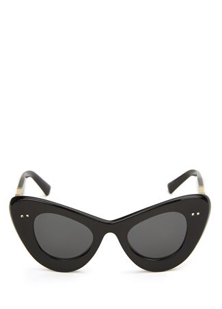 Valentino Kadın Siyah Cat Eye Formlu Güneş Gözlüğü 46 EU