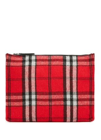 Academia Kadın Kırmızı Siyah Ekose Desenli El Portföyü EU
