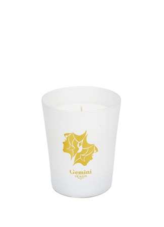 De Noir Concept Beyaz İkizler Burcu Desenli Mum