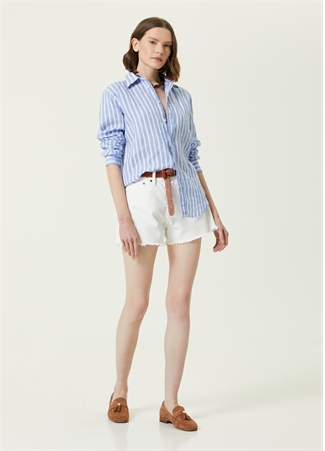 Polo Ralph Lauren Kadın Beyaz Püsküllü Jean Şort 24 Us