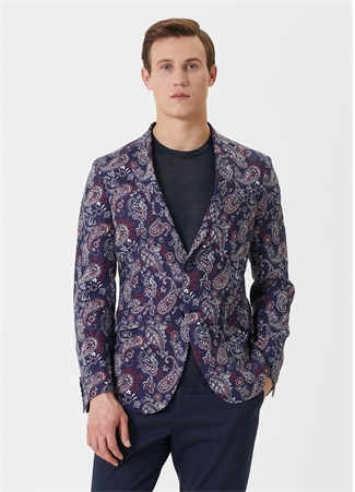 Etro Erkek Lacivert Etnik Desenli Keten Ceket 48 It Etro Erkek Lacivert Etnik Desenli Keten Ceket 48 It