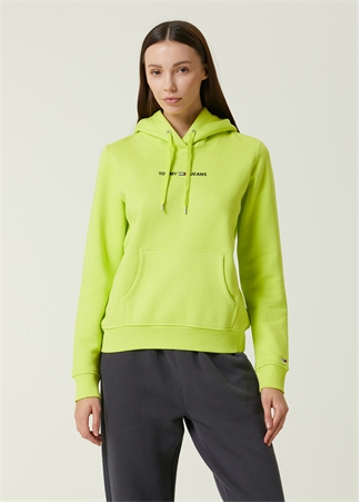 Tommy Jeans Kadın Sarı Kapüşonlu Organik Pamuk Sweatshirt Yeşil XS EU Tommy Jeans Kadın Sarı Kapüşonlu Organik Pamuk Sweatshirt Yeşil XS EU