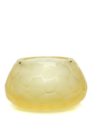 Moser Sarı Desenli Kristal Mumluk