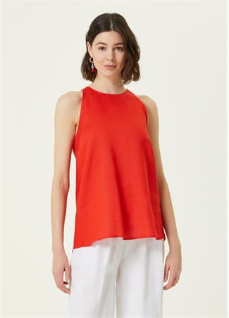 Selma Çilek Kadın Kırmızı Sırt Detaylı Keten Bluz S Eu Selma Çilek Kadın Kırmızı Sırt Detaylı Keten Bluz S Eu