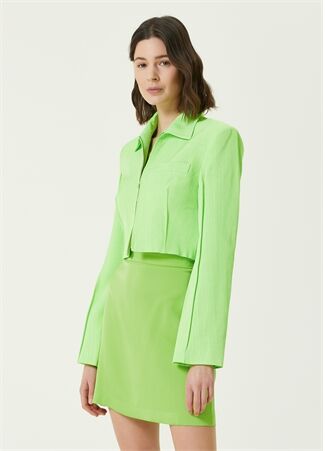 Jacquemus Kadın Limao Yeşil Crop Ceket 38 FR
