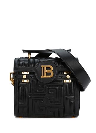 Balmain Kadın B Buzz 23 Siyah Kapitoneli Deri Omuz Çantası EU Balmain Kadın B Buzz 23 Siyah Kapitoneli Deri Omuz Çantası EU