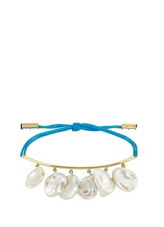 Charms Company Kadın Turkuaz İncili Altın Rengi Bilekilk Pembe EU