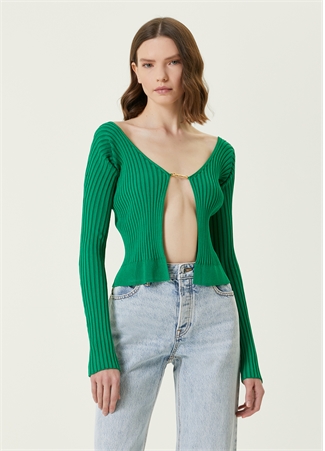 Jacquemus Kadın Yeşil Logolu Ribli Hırka 34 Fr Jacquemus Kadın Yeşil Logolu Ribli Hırka 34 Fr