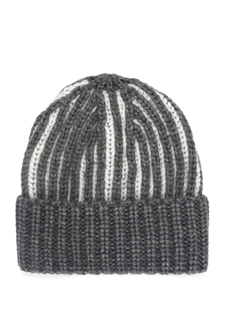 Beymen Club Kadın Gri Beyaz Ribli Bere EU Beymen Club Kadın Gri Beyaz Ribli Bere EU