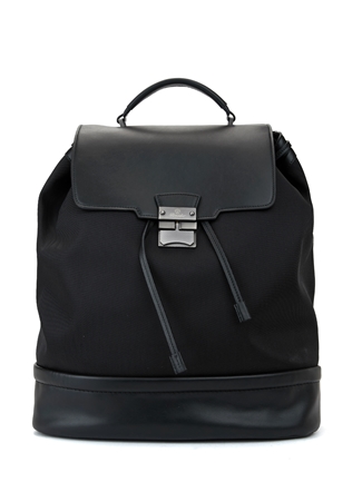 Pineider Erkek Siyah Deri Sırt Çantası Eu