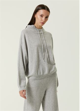 Loulou Studio Kadın Linosa Gri Kapüşonlu Kaşmir Kazak S EU