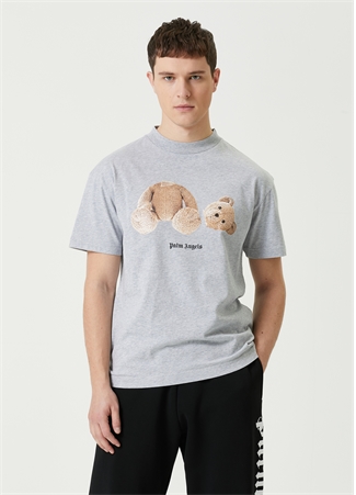 Palm Angels Erkek Teddy Bear Gri Bisiklet Yaka T-shirt S EU Palm Angels Erkek Teddy Bear Gri Bisiklet Yaka T-shirt S EU