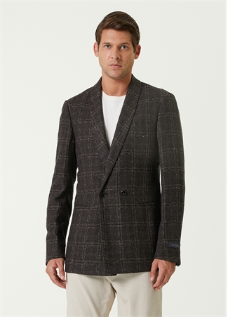 Pal Zileri Erkek Kahverengi Şal Yaka Tweed Dokulu Keten Ceket 48 IT Pal Zileri Erkek Kahverengi Şal Yaka Tweed Dokulu Keten Ceket 48 IT