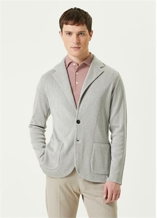 Lardini Erkek Gri Triko Ceket L EU