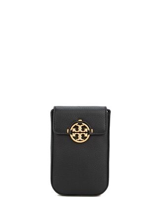 Tory Burch Kadın Siyah Logolu Deri Telefon Kılıfı EU