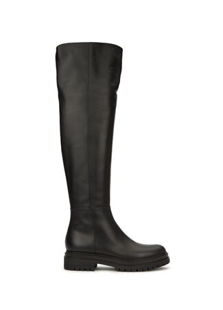 Gianvito Rossi Kadın Quinn Siyah Deri Çizme 36 EU