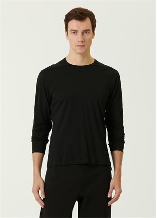 Isaora Erkek Siyah Logolu Yün Uzun Kollu T-shirt S EU Isaora Erkek Siyah Logolu Yün Uzun Kollu T-shirt S EU