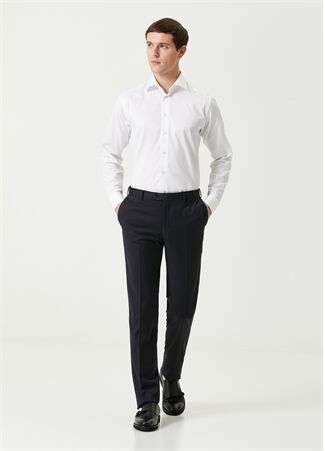 Pal Zileri Erkek Lacivert Boru Paça Yün Pantolon 46 IT