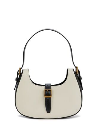 Kadın Le Fermoir Siyah Beyaz Deri Çanta EU