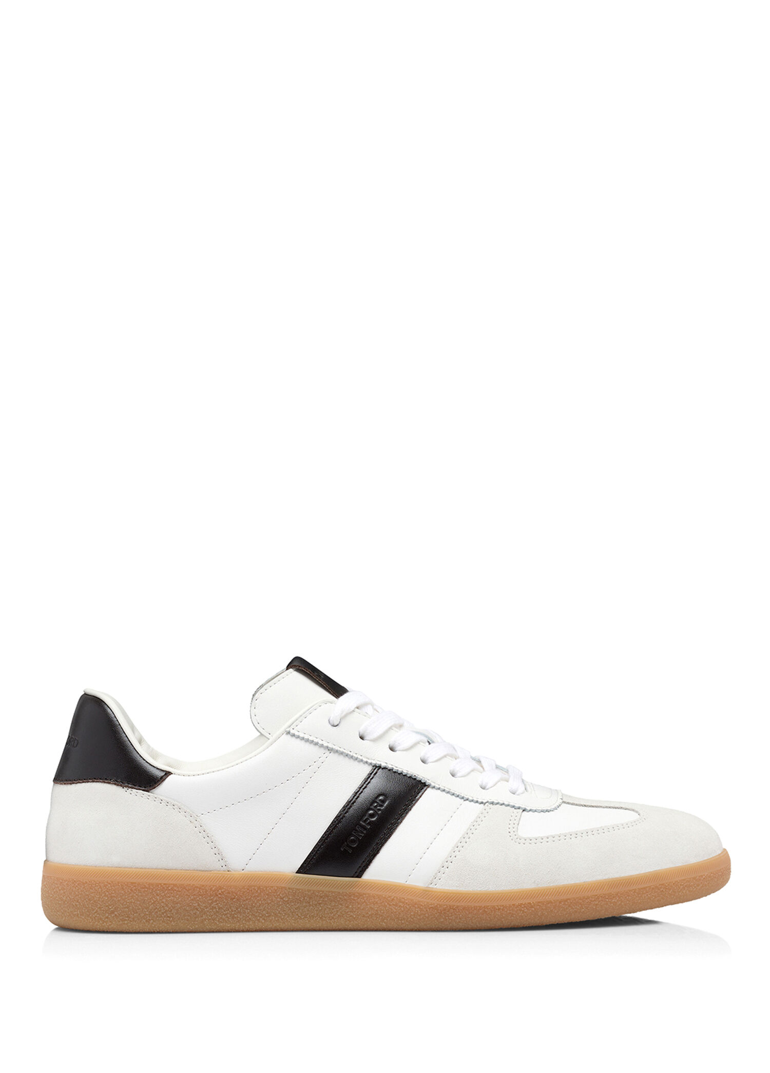 Tom Ford - Archer Beyaz Siyah Erkek Deri Sneaker - Siyah-Beyaz