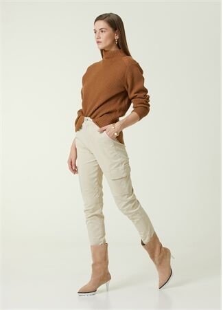 Beymen Club Kadın Taş Yüksek Bel Kargo Cepli Pantolon Gri 34