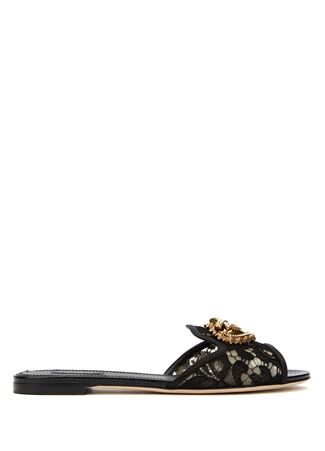 Dolce&Gabbana Kadın Lace Siyah Terlik 36 EU