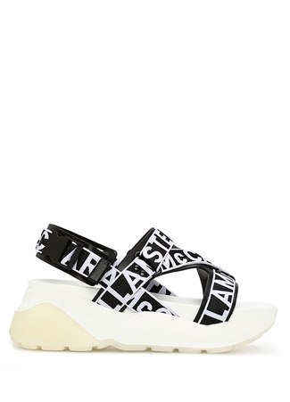 Stella McCartney Kadın Siyah Beyaz Taba Detaylı Sandalet 36 EU