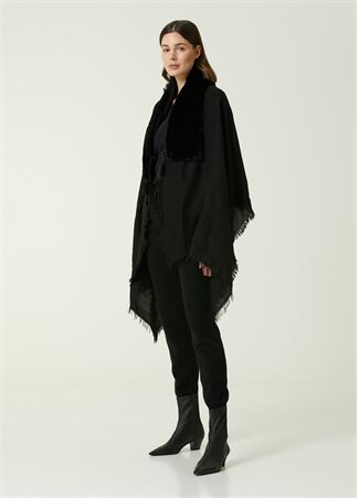 Gaynor Kadın Aloe Siyah Garni Detaylı Şal EU Gaynor Kadın Aloe Siyah Garni Detaylı Şal EU