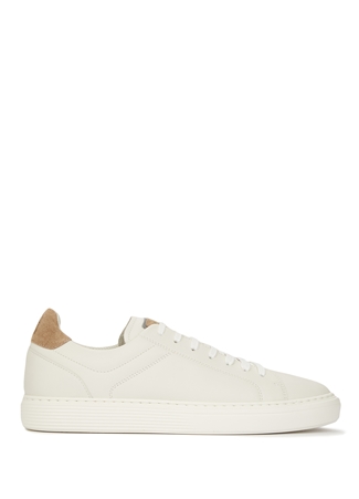 Brunello Cucinelli Erkek Beyaz Deri Sneaker 4 EU Brunello Cucinelli Erkek Beyaz Deri Sneaker 4 EU